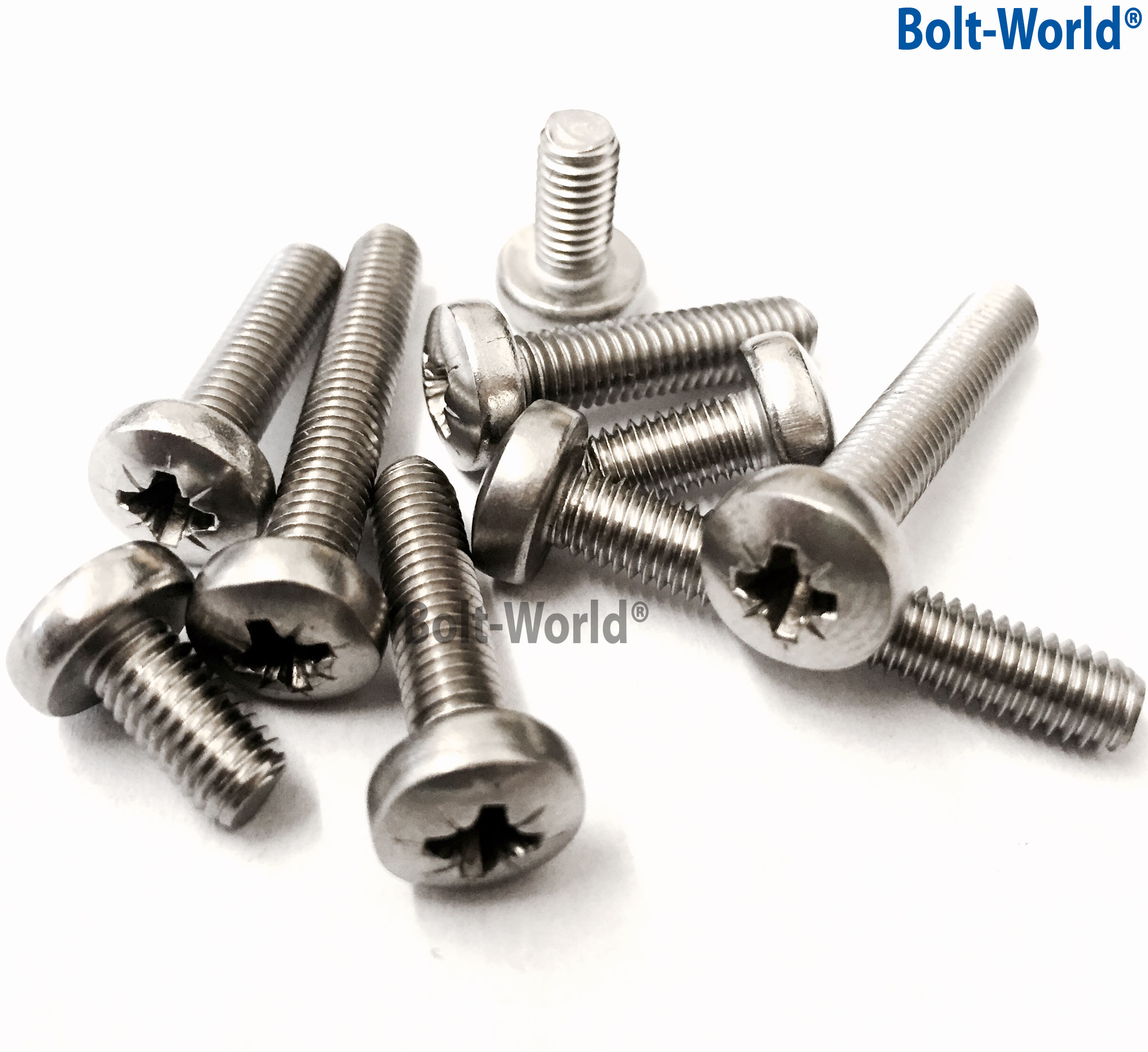 M2 / 2mm A2 STAINLESS STEEL POZI PAN HEAD MACHINE SCREWS POZIDRIVE ...